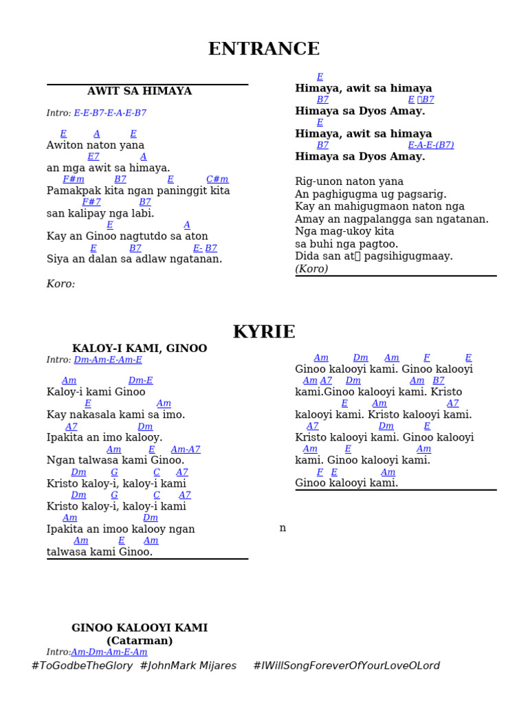 Mass Songs 2 | PDF