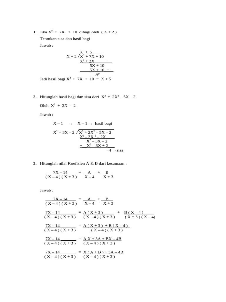 Pembagian dan Faktorisasi Polinomial | PDF