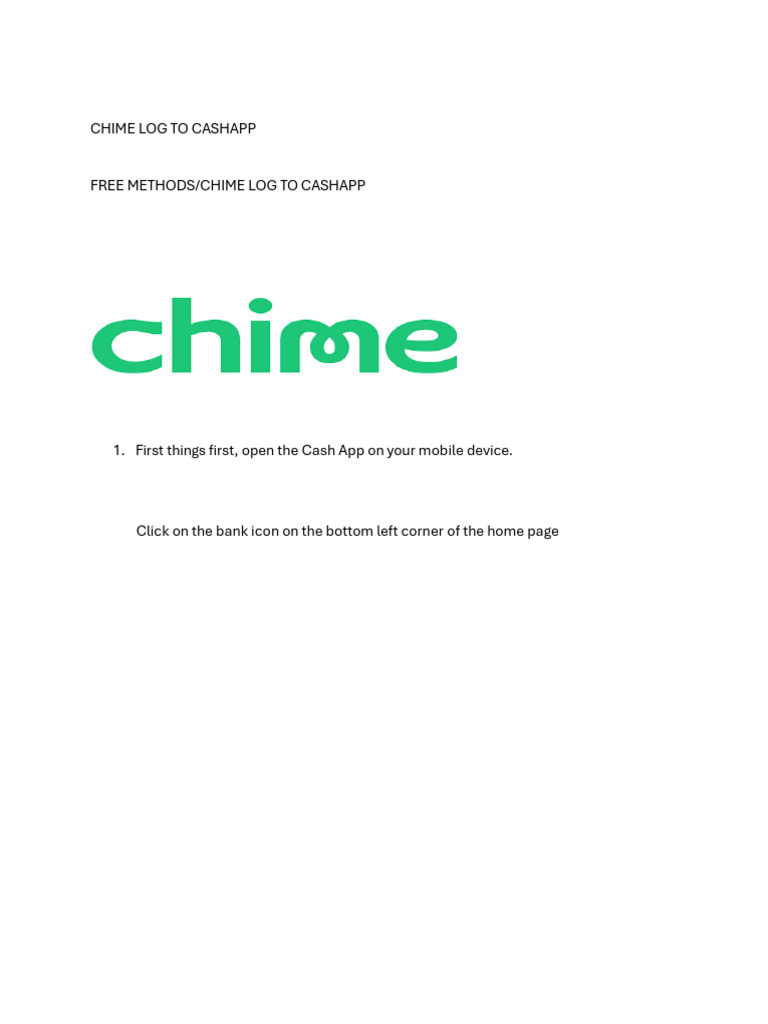 Chime To Cashapp Tutorial | PDF