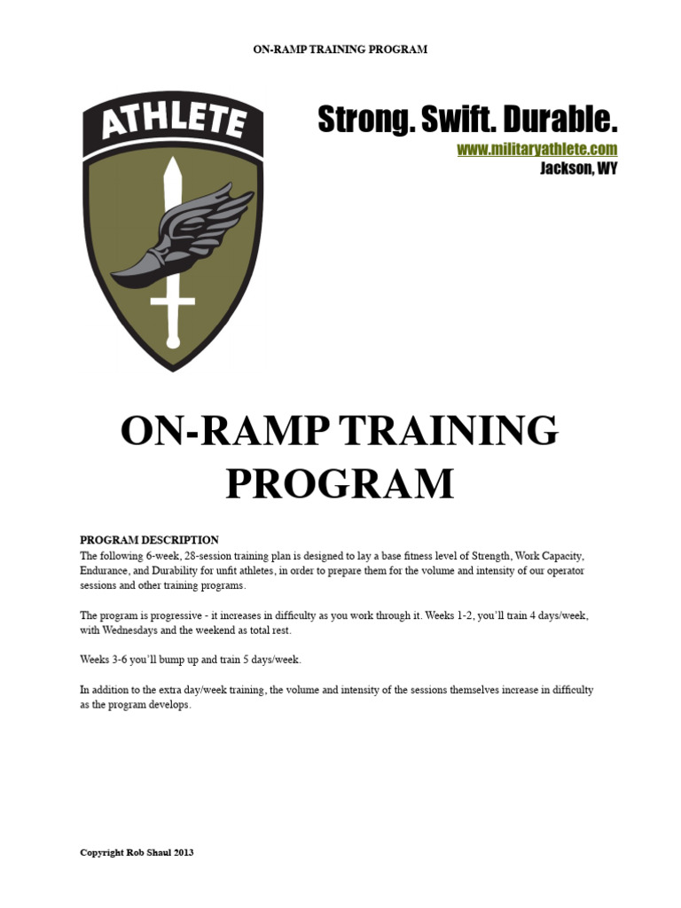 On Ramp Training Program | PDF | Weight Training | Physical Exercise