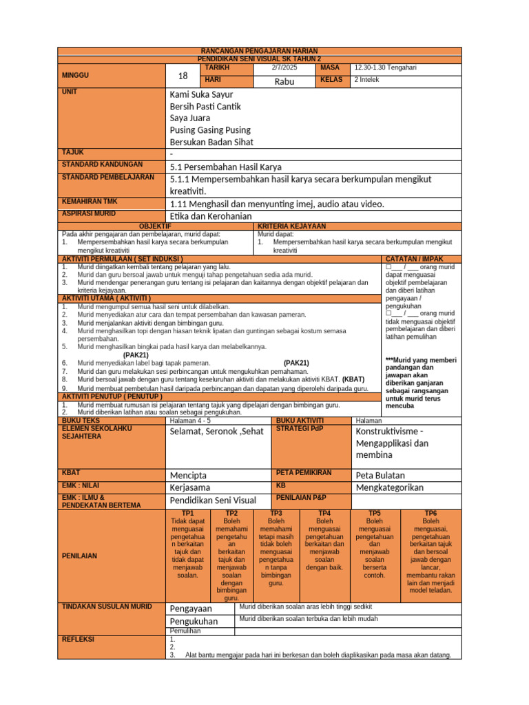 m18 RPH PSV THN 2 2024-2025 by Cikgu Gorgeous | PDF