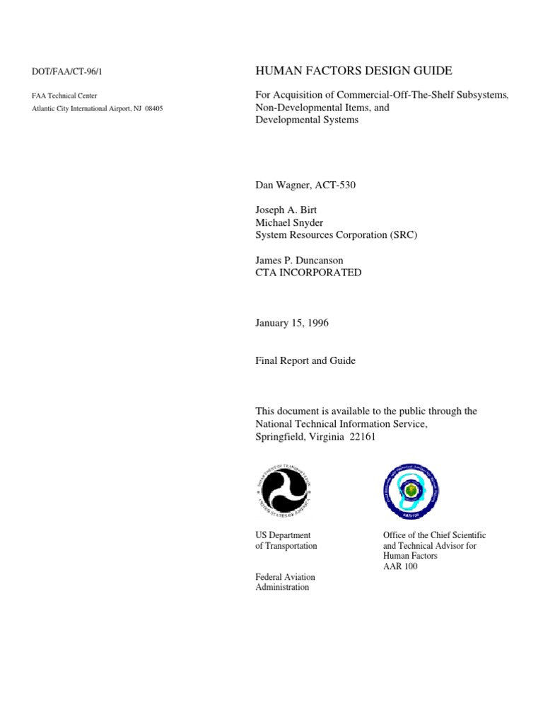 Hfe Design Guide | PDF | Federal Aviation Administration | Human ...