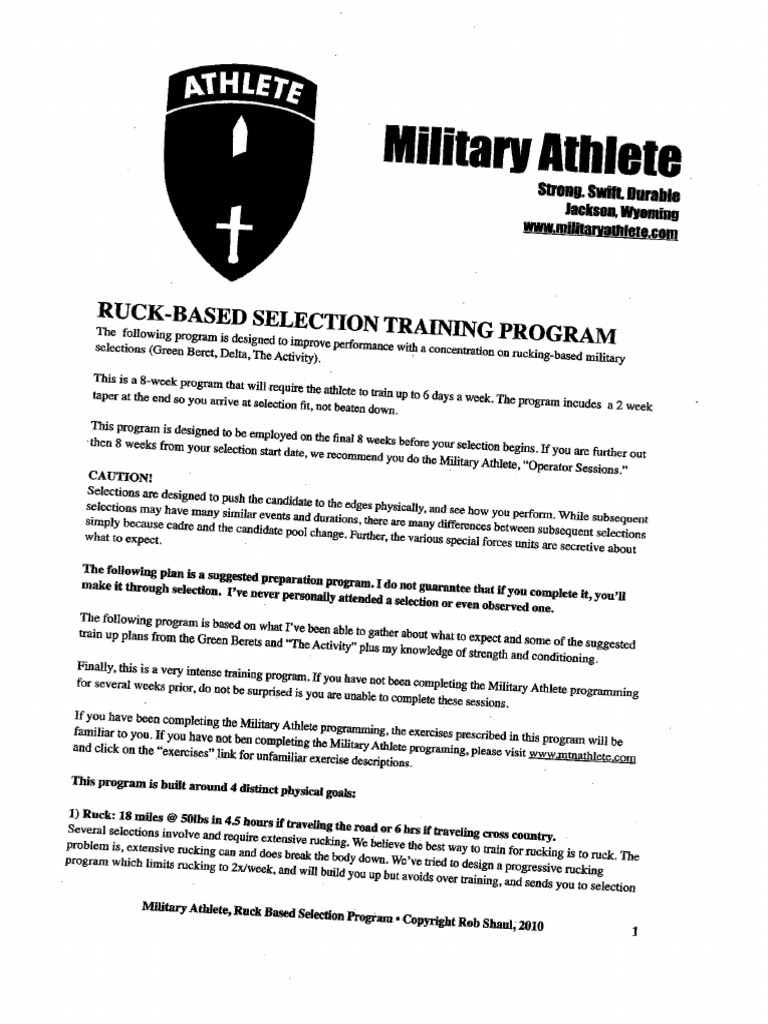 SFAS - Ranger Prep | PDF