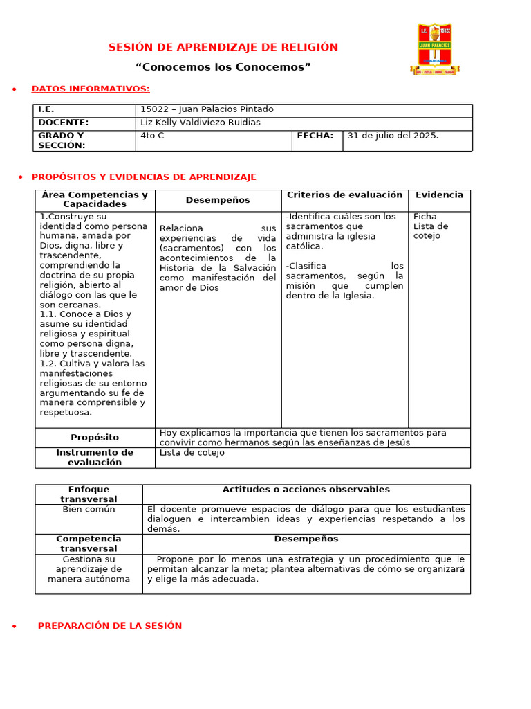 Importancia de los Sacramentos en Clase | PDF | Sacramentos | Bautismo