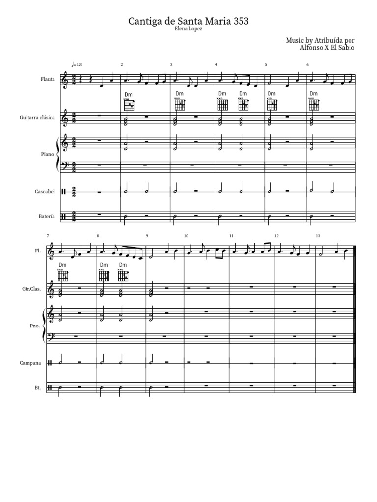 Partitura Cantiga 353 de Santa María | PDF