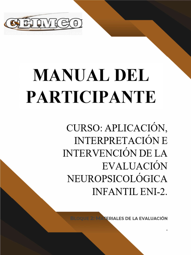 Manual 2 - ENI-2 | PDF | Cuestionario | Ciencia cognitiva
