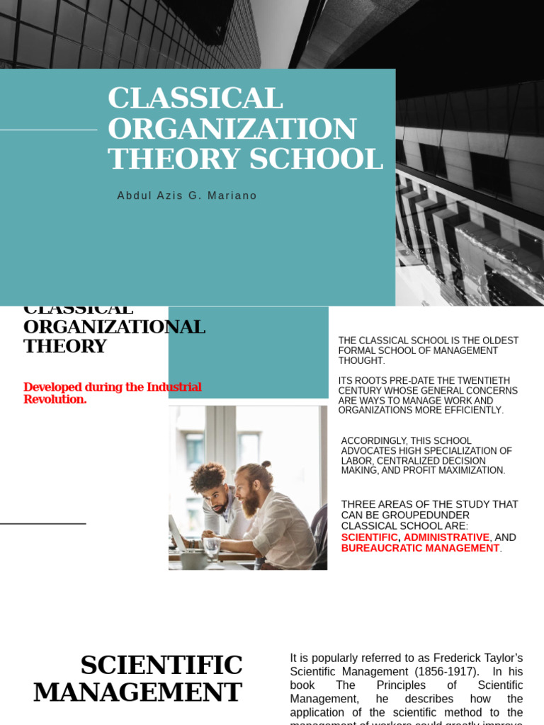 Classical Organization Theory Overview | PDF | Bureaucracy | Business ...
