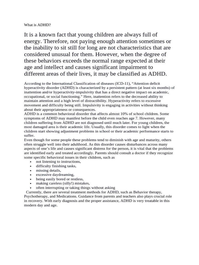 What Is ADHD | PDF