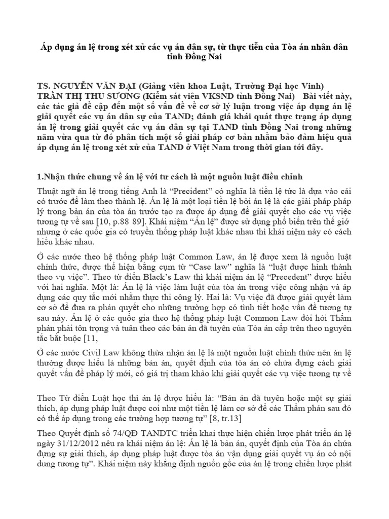 ST17. TS Nguyen Van Dai. AP Dung An Le Trong Xet Xu Cac Vu An Dan Su ...