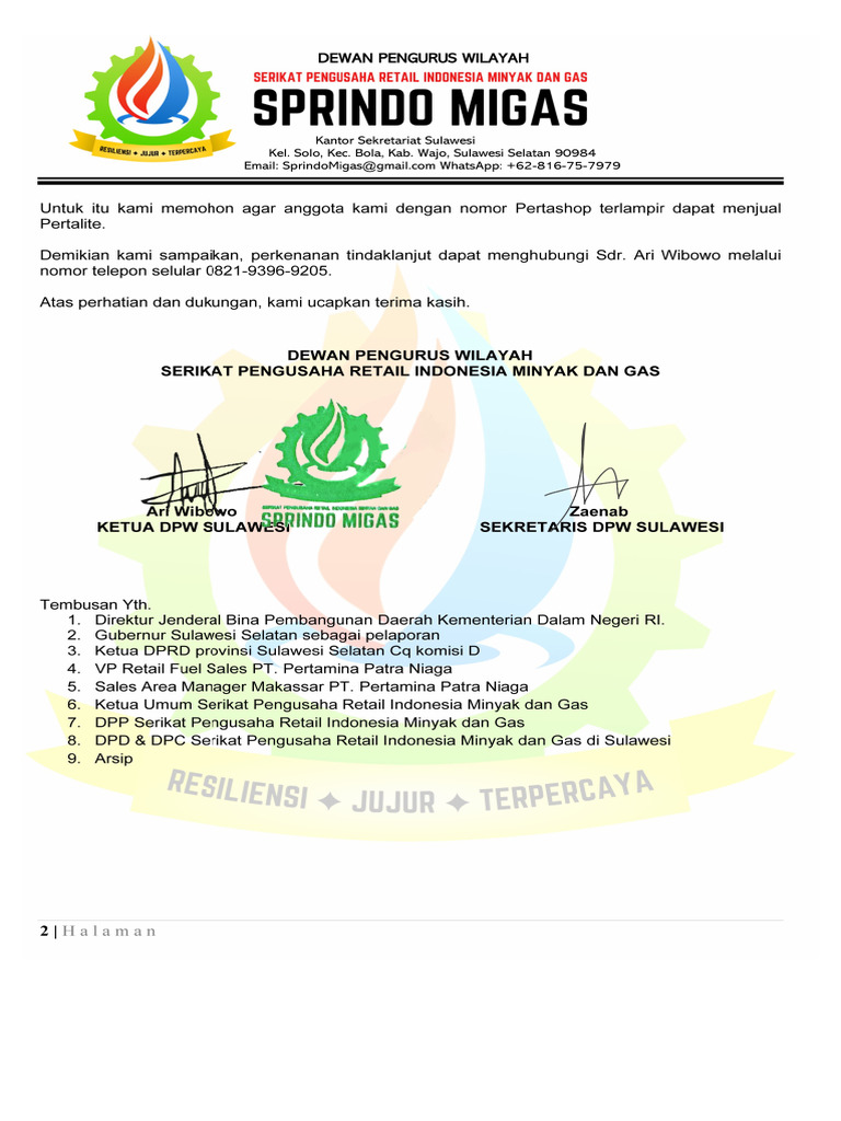 Permohonan Migas | PDF