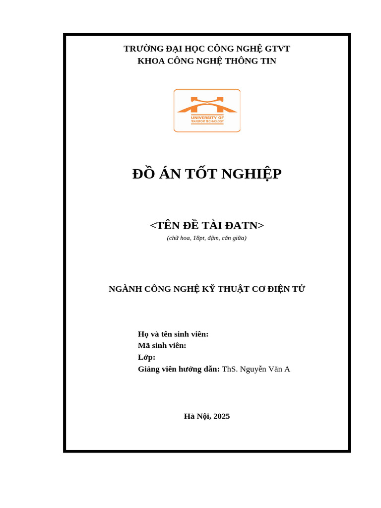 Mẫu DATN 2025 | PDF