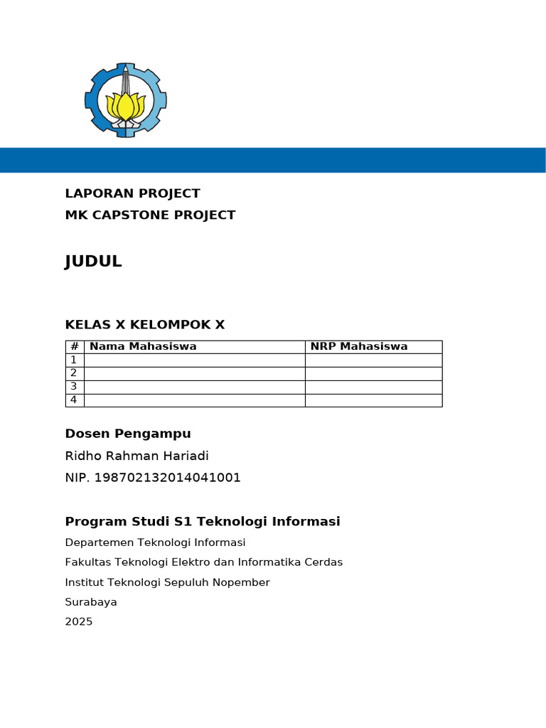 Template Laporan Capstone Project | PDF