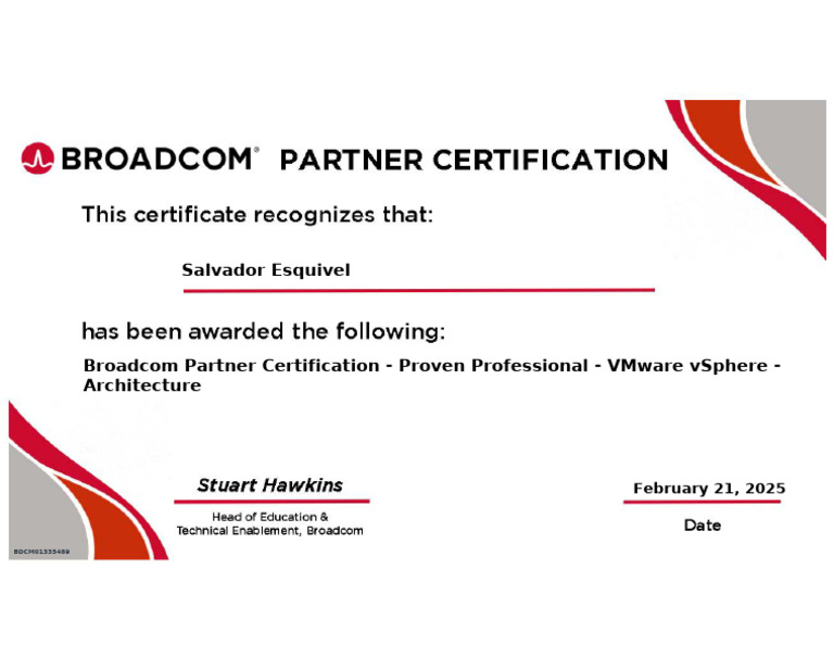 Broadcom Partner Certification - Proven Professional - VMware VSphere ...