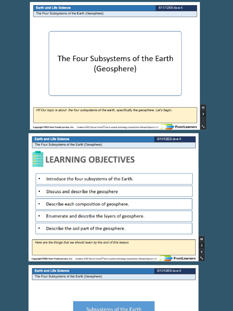 Explain That The Earth Consists of Four Subsystems GEOSPHERE | PDF