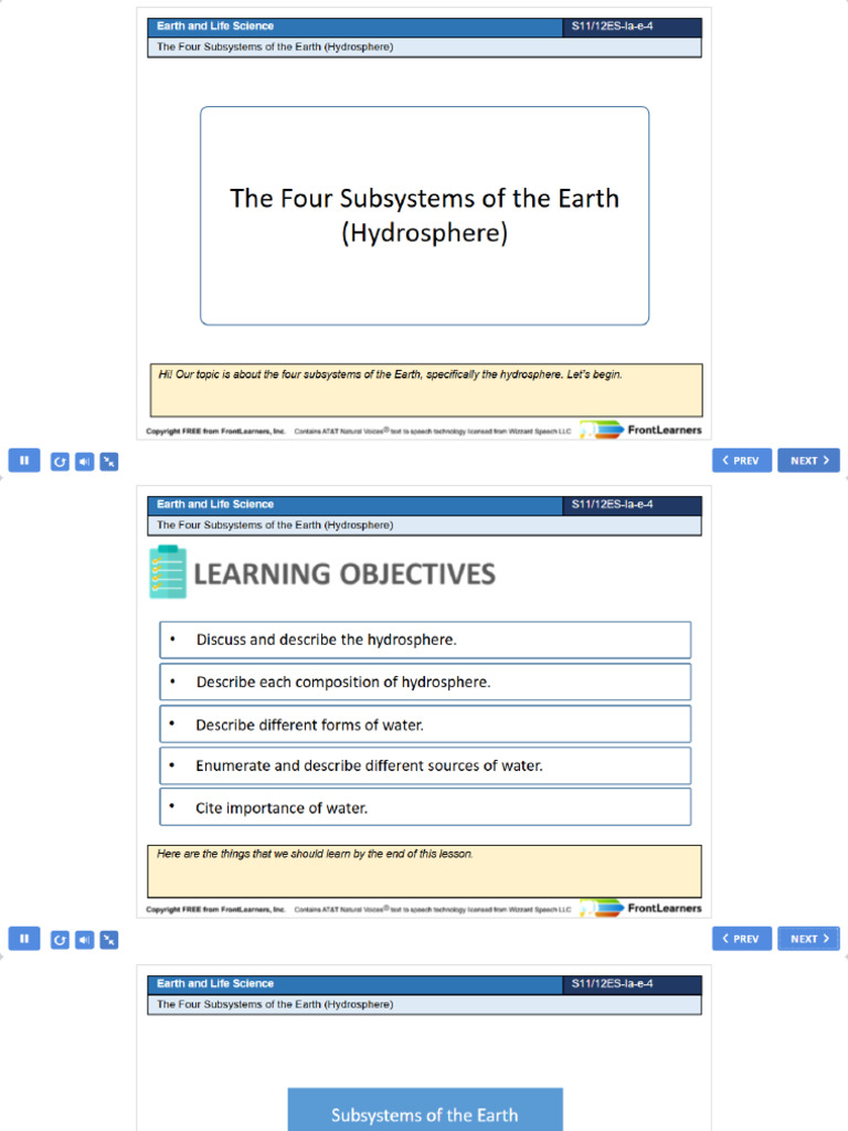 Explain That The Earth Consists of Four Subsystems HYDROSPHERE | PDF