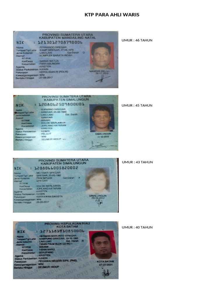 Balik Nama Waris Herman Siregar | PDF