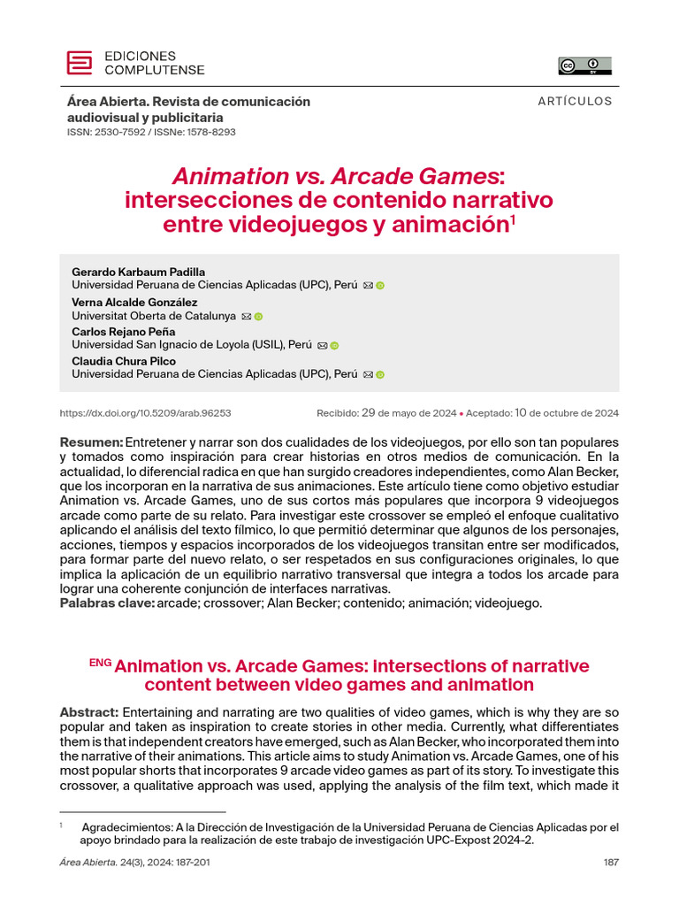 Animation vs. Arcade Games Intersecciones de Contenido Narrativo Entre ...
