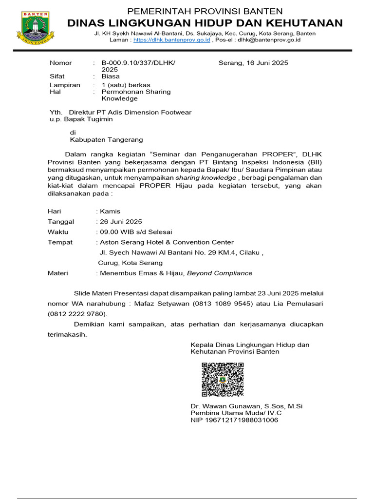 20250616070833surat Permohonan Sharing PROPER (Adis) | PDF