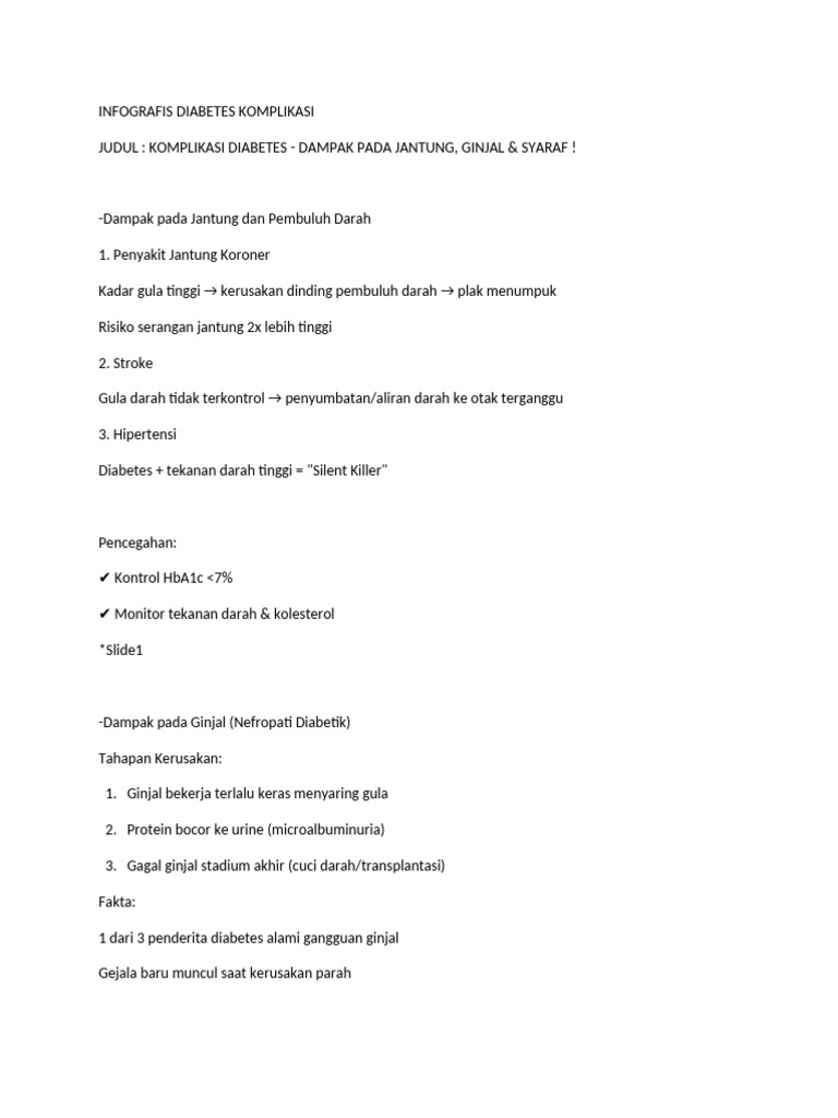 INFOGRAFIS KOMPLIKASI DM | PDF