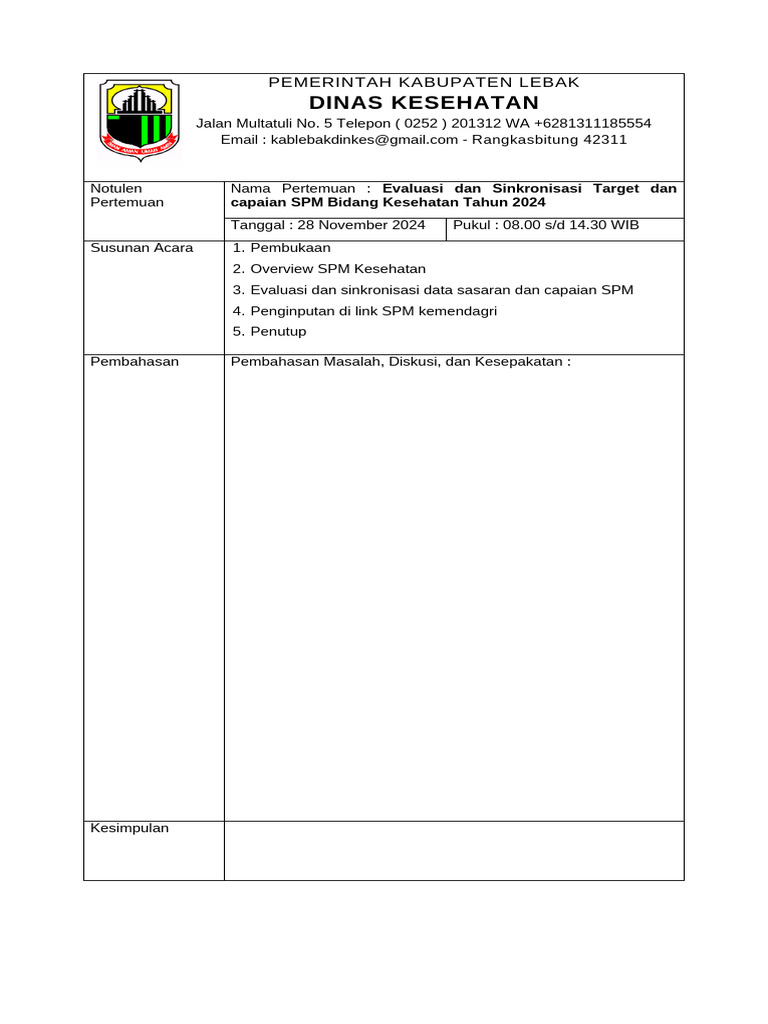 Form Notulensi | PDF
