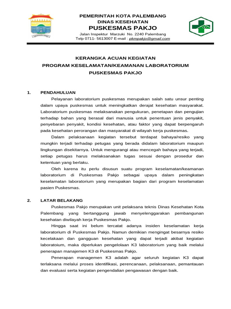 KAK Program K3 Labor | PDF