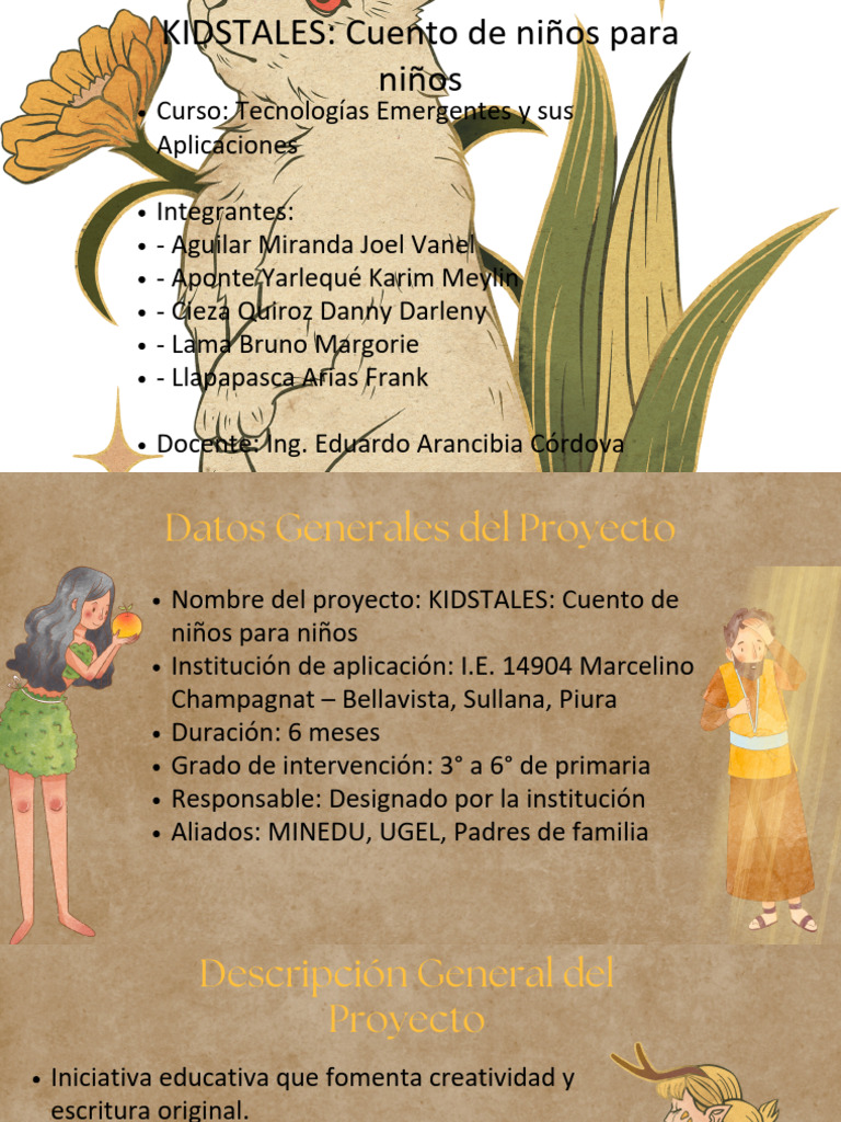 Presentación Escritura y Literatura Ilustrado Beige | PDF