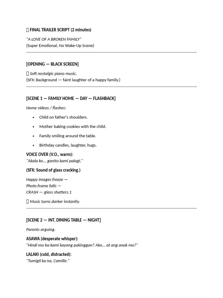 ? Final Trailer Script | PDF