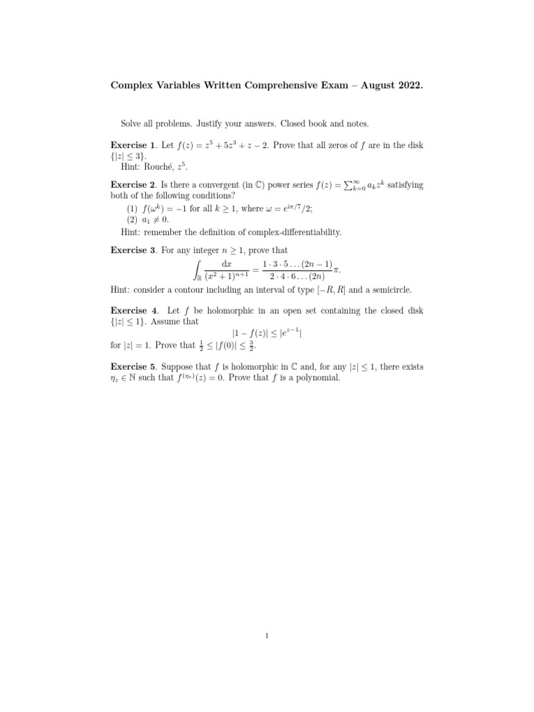 Math Written Exams Fall 2007 - Fall 2023 - Part145 | PDF