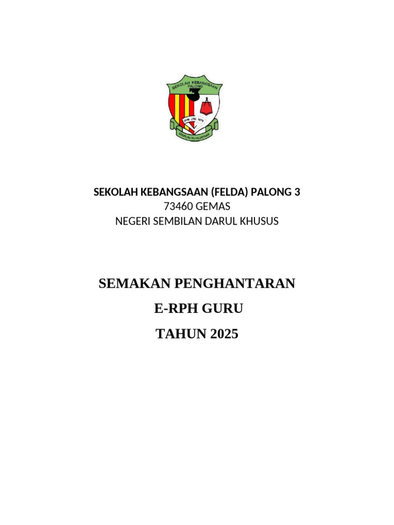 Cover Semakan ERPH | PDF