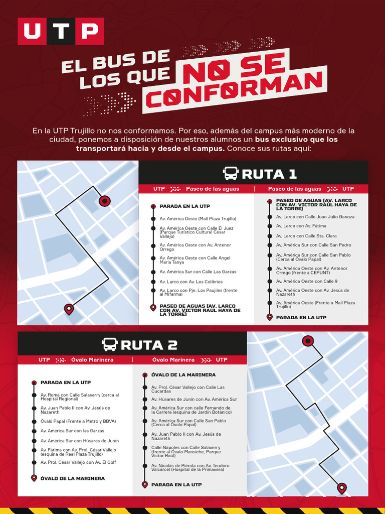 Rutas del Bus UTP en Trujillo | PDF