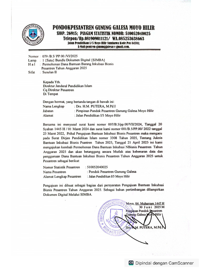 Surat Permohonan Dana Bantuan | PDF