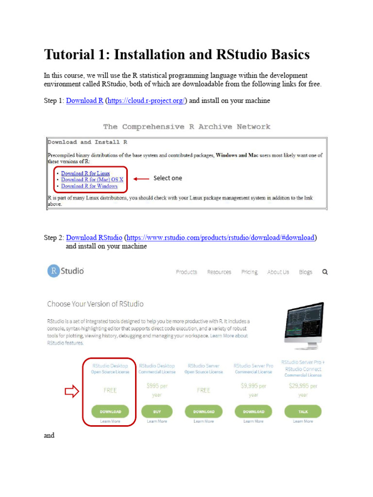 Tutorial 1 - Installation and RStudio Basics | PDF | Software Engineering | Computing