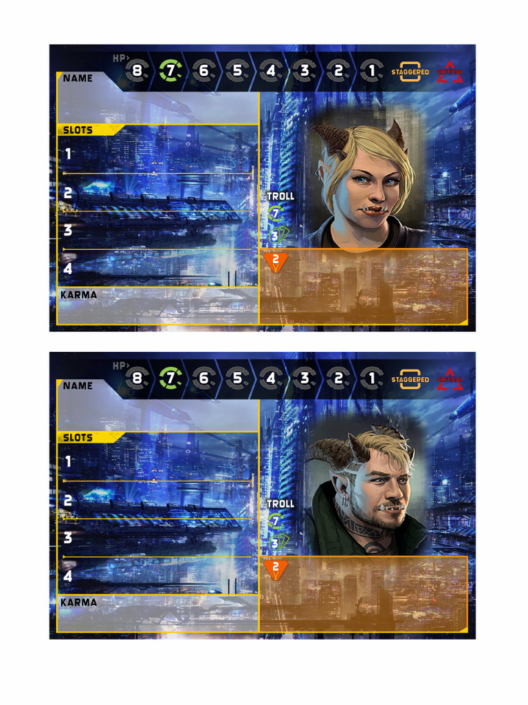 Shadowrun Crossfire PNP Characters & Tokens | PDF