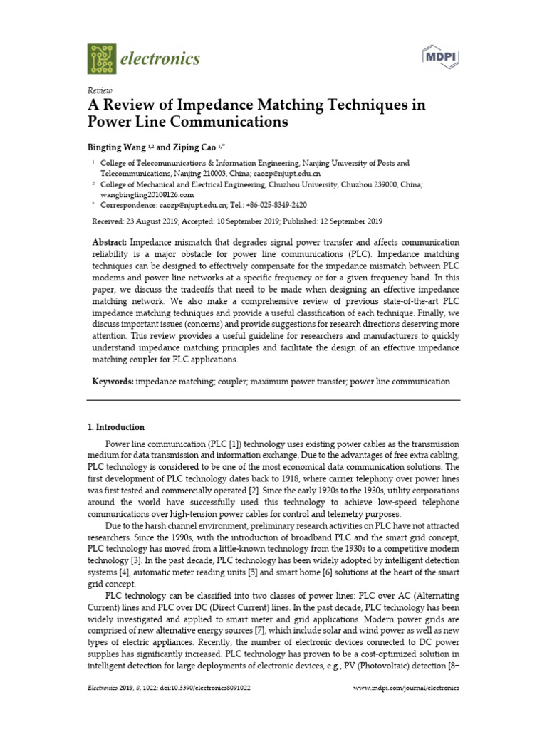 【1】A Review of Impedance Matching Techniques in Power | PDF ...