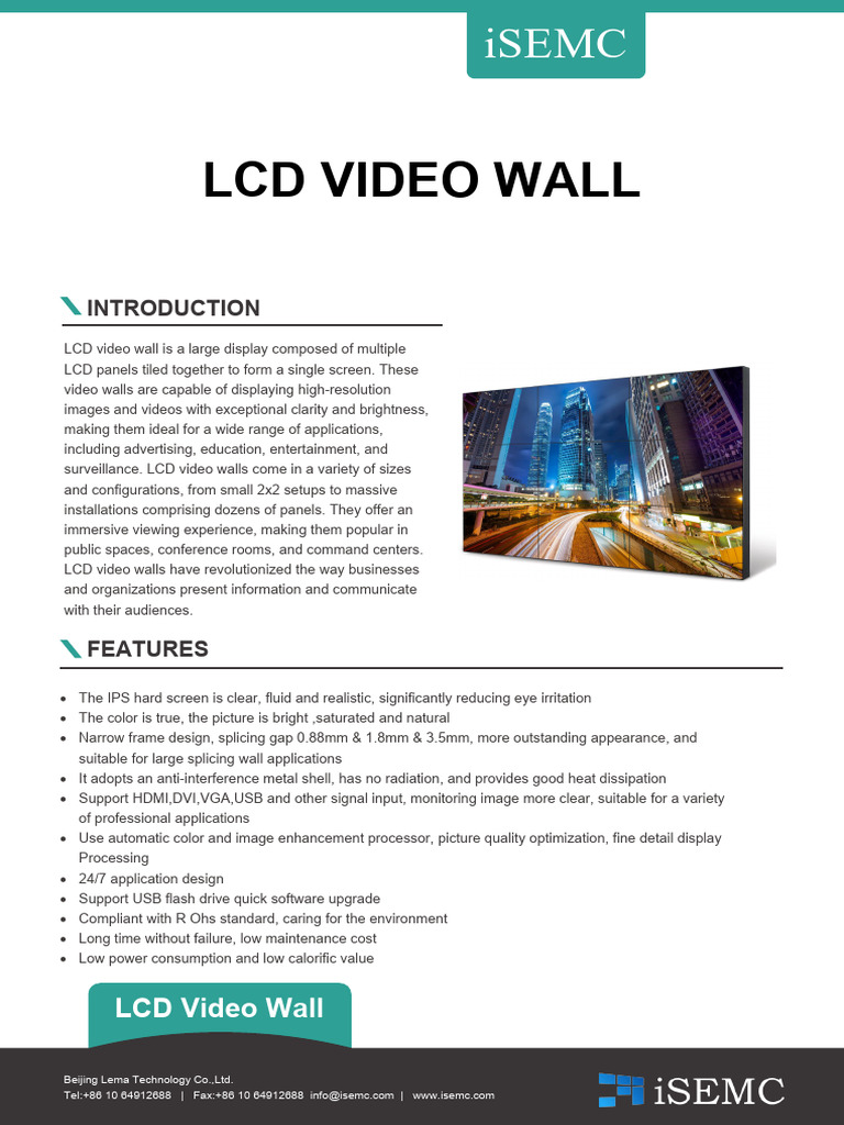 High-Quality LCD Video Wall Solutions | PDF | Liquid Crystal Display ...