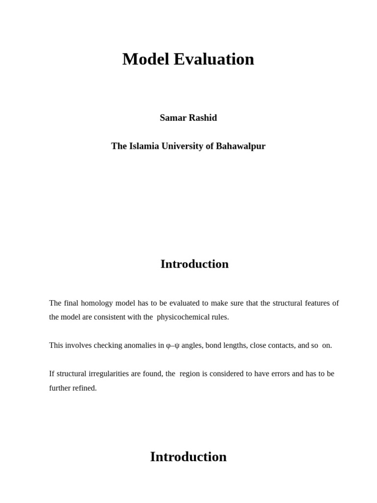 Lec8 Model Evaluation | PDF | Conformational Isomerism | Physical Chemistry