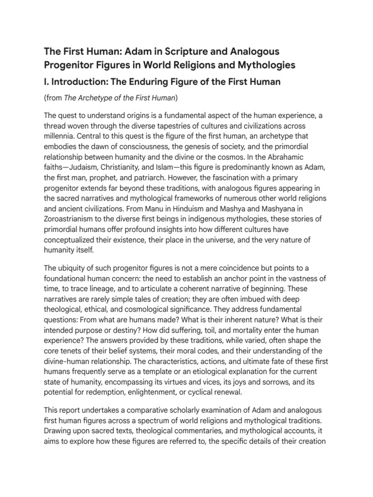 Adam and First Humans in World Religions | PDF | Adam | Covenant Theology