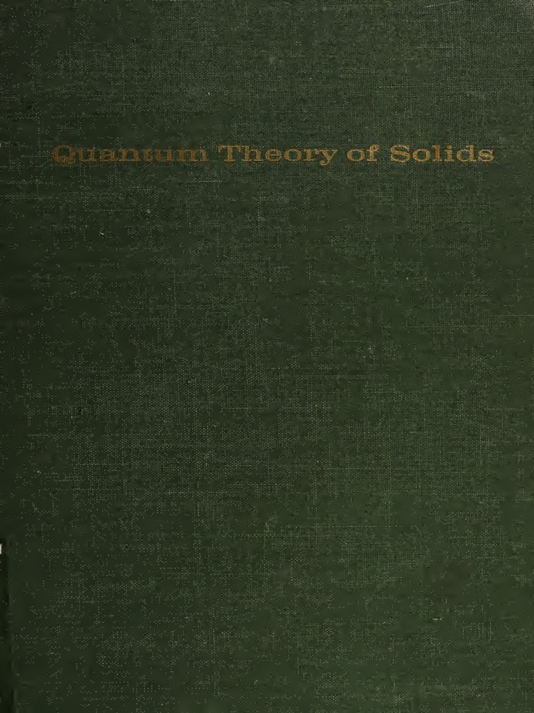 Quantum Theory of Solids Overview | PDF | Perturbation Theory (Quantum ...