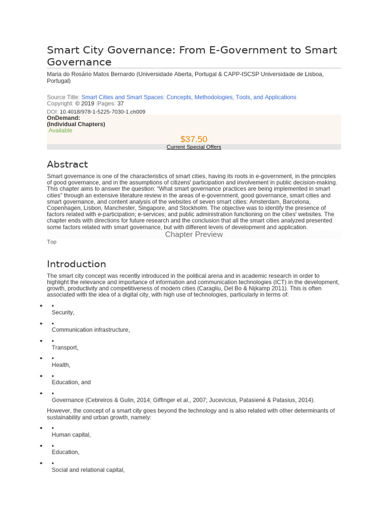 Smart Governance Practices in Cities | PDF | Governance