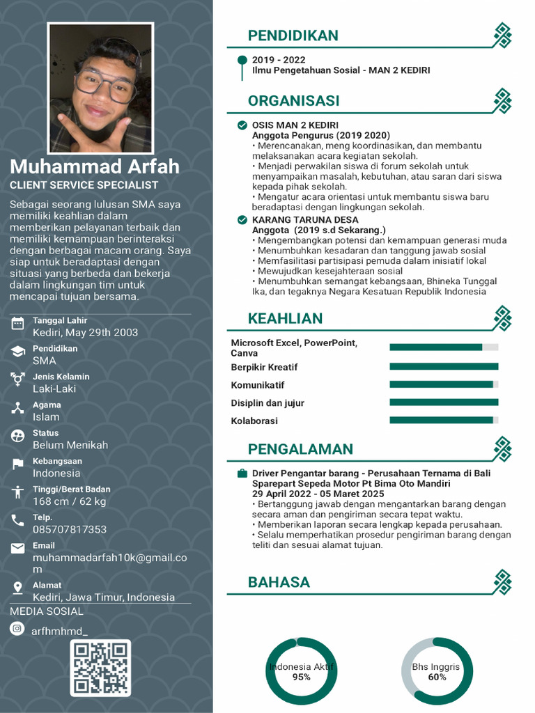 CV Arfah Terbaru | PDF