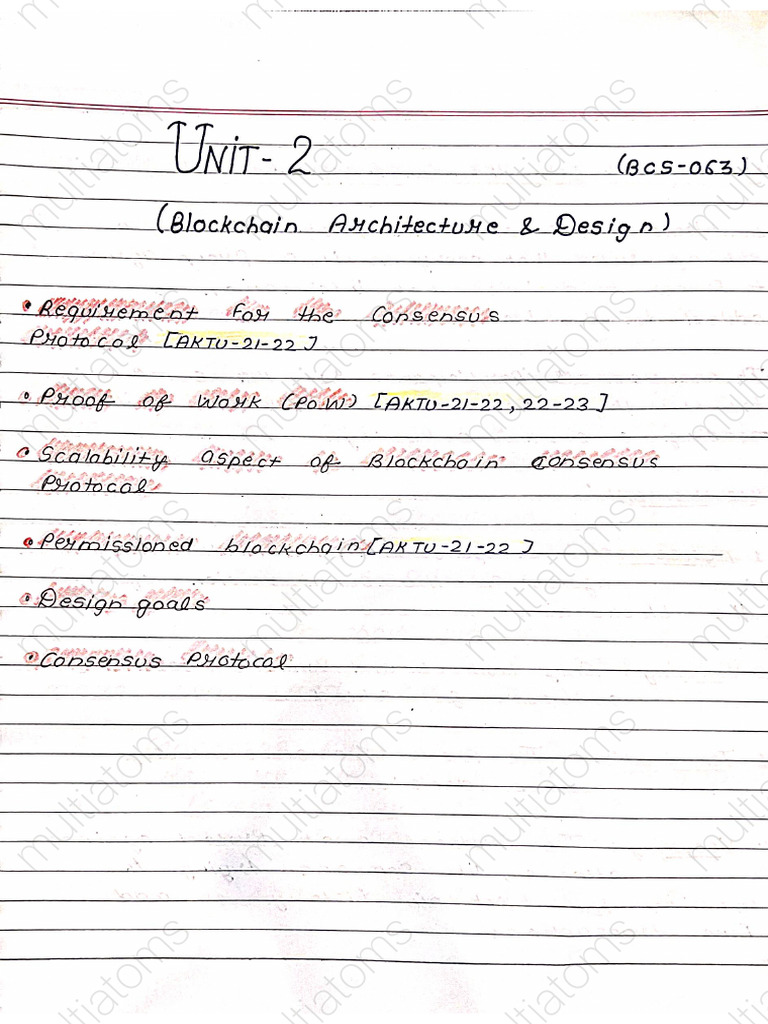 Blockchain Architecture and Design Unit-2 | PDF