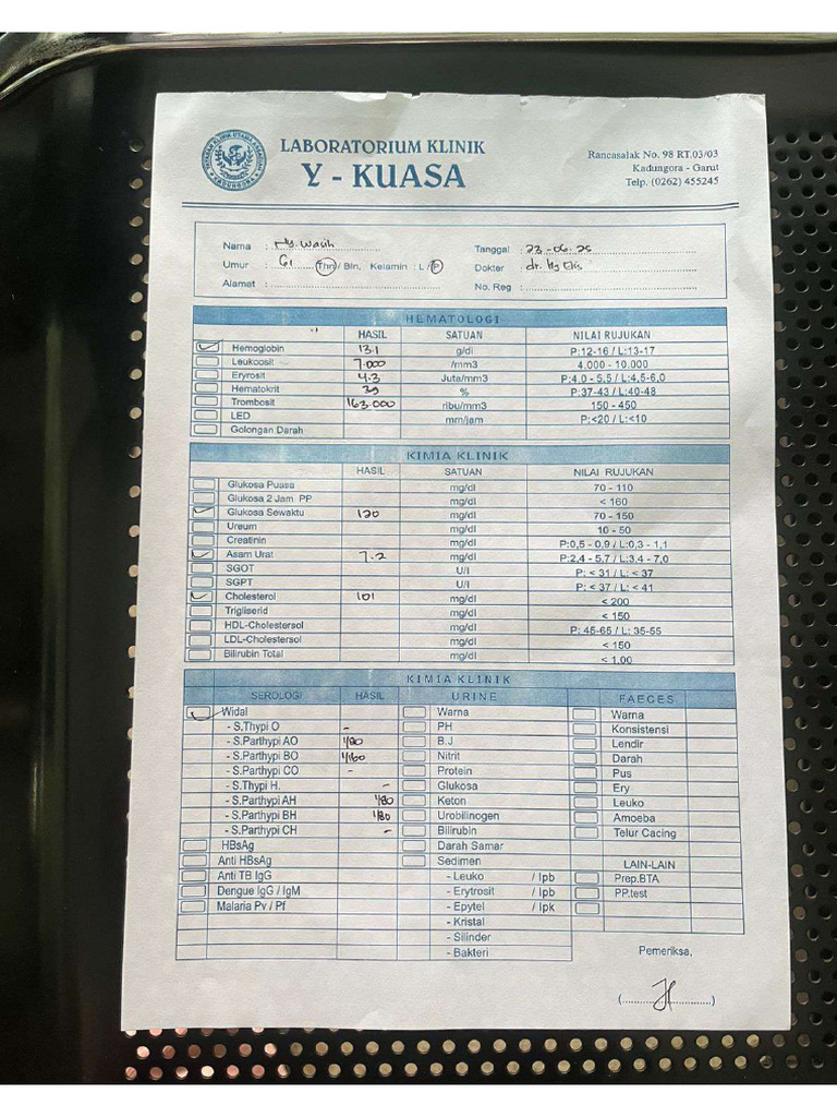 Hasil Lab Wasih | PDF