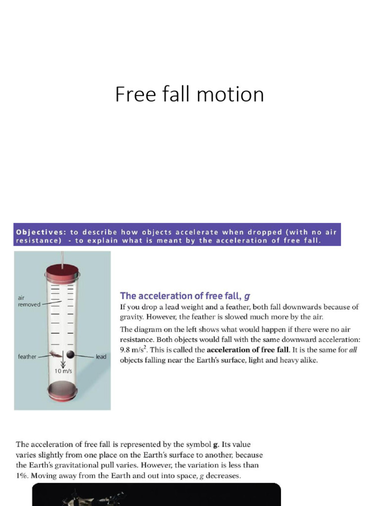 Free Fall Motion | PDF