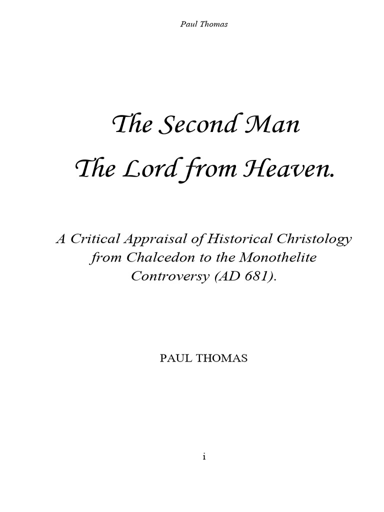 The Second Man The Lord From Heaven | PDF | Jesus | Oneness Pentecostalism