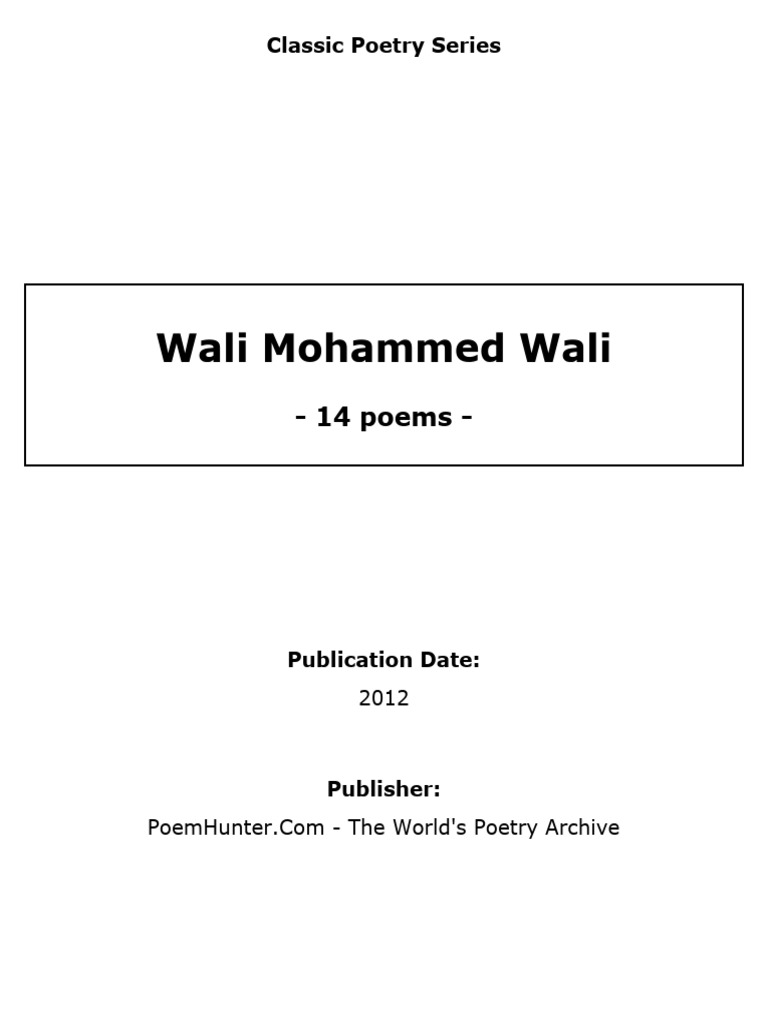 Wali Mohammed Wali 2012 6 | PDF | Poetry | Indian Literature