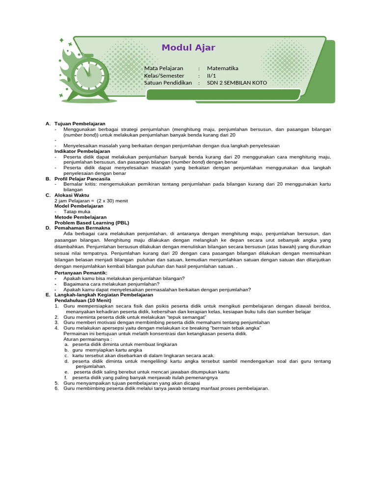 Modul Ajar PPG Ukin | PDF