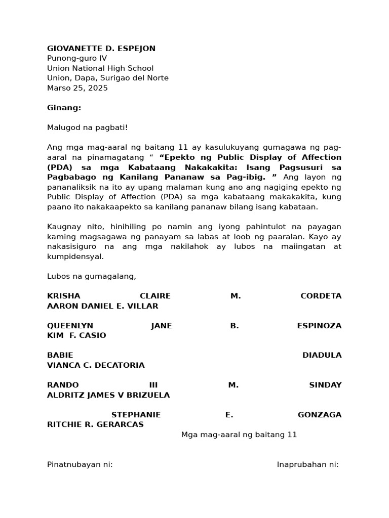 Letter Sa Pagbati | PDF