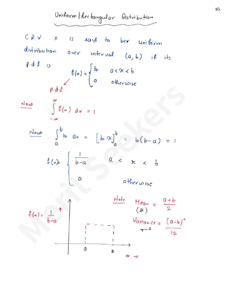 Lec-8 Uniform Distribution | PDF