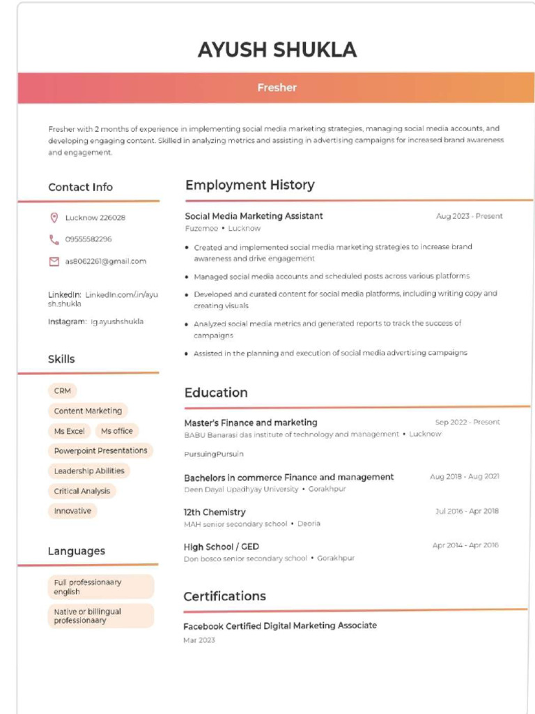 Ayush Resume | PDF