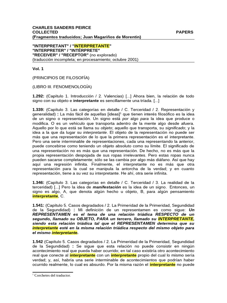 Fenomenología y Signos en Peirce | PDF | Argumento | Proposición